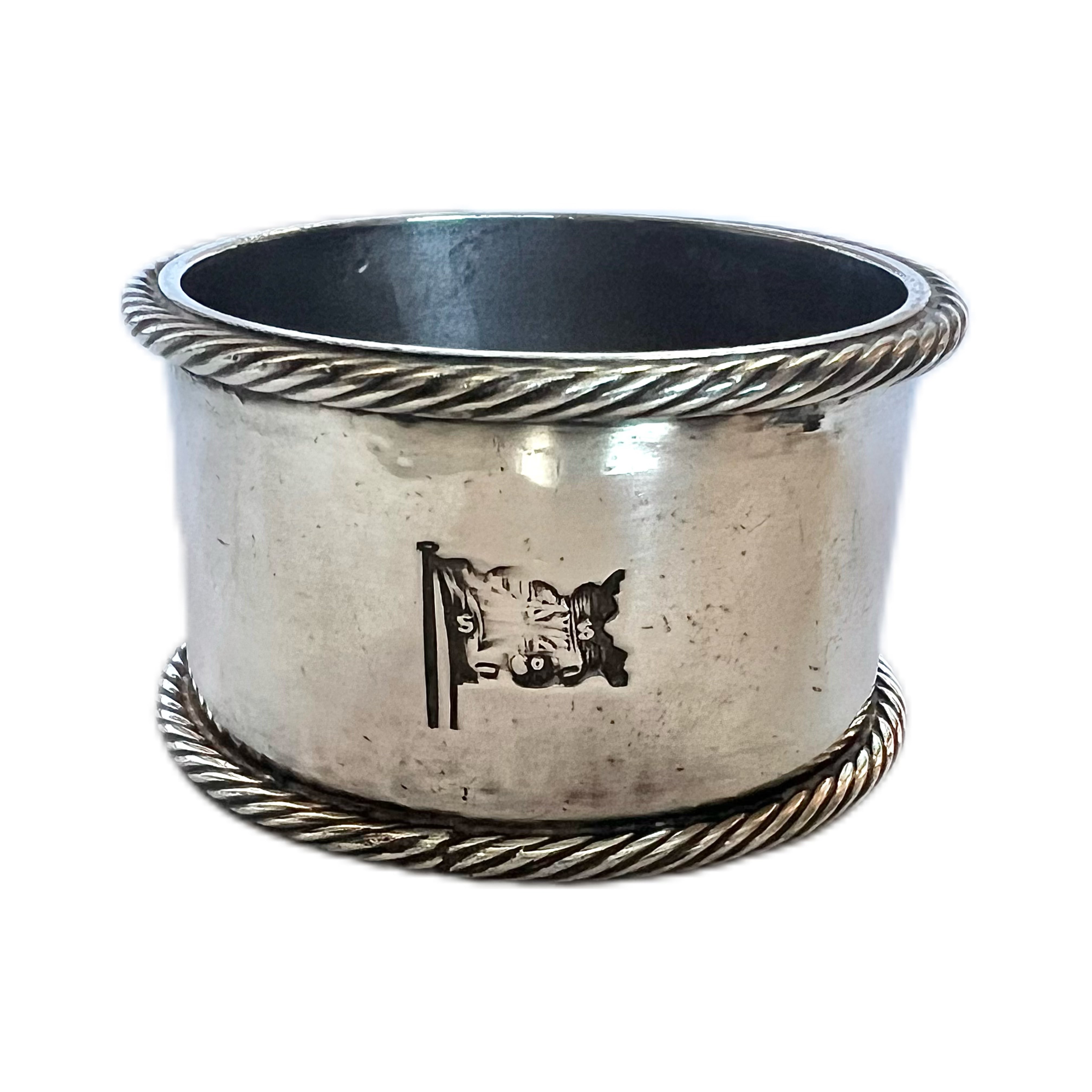 Set of 5 vintage silver-plated maritime memorabilia napkin rings ...