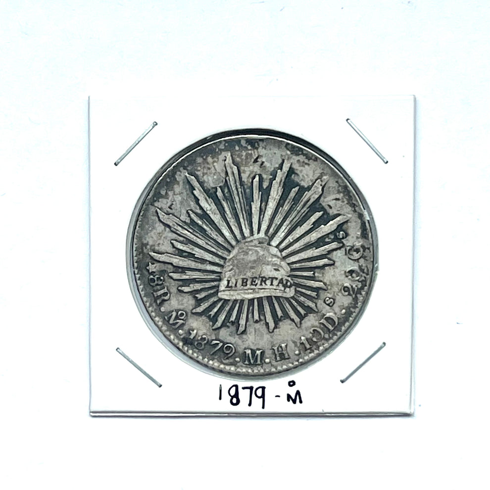 Antique Chinese Chopmarked Mexican Republic Libertad Cap and Rays Silver 8 Reales coin, Mexico ...