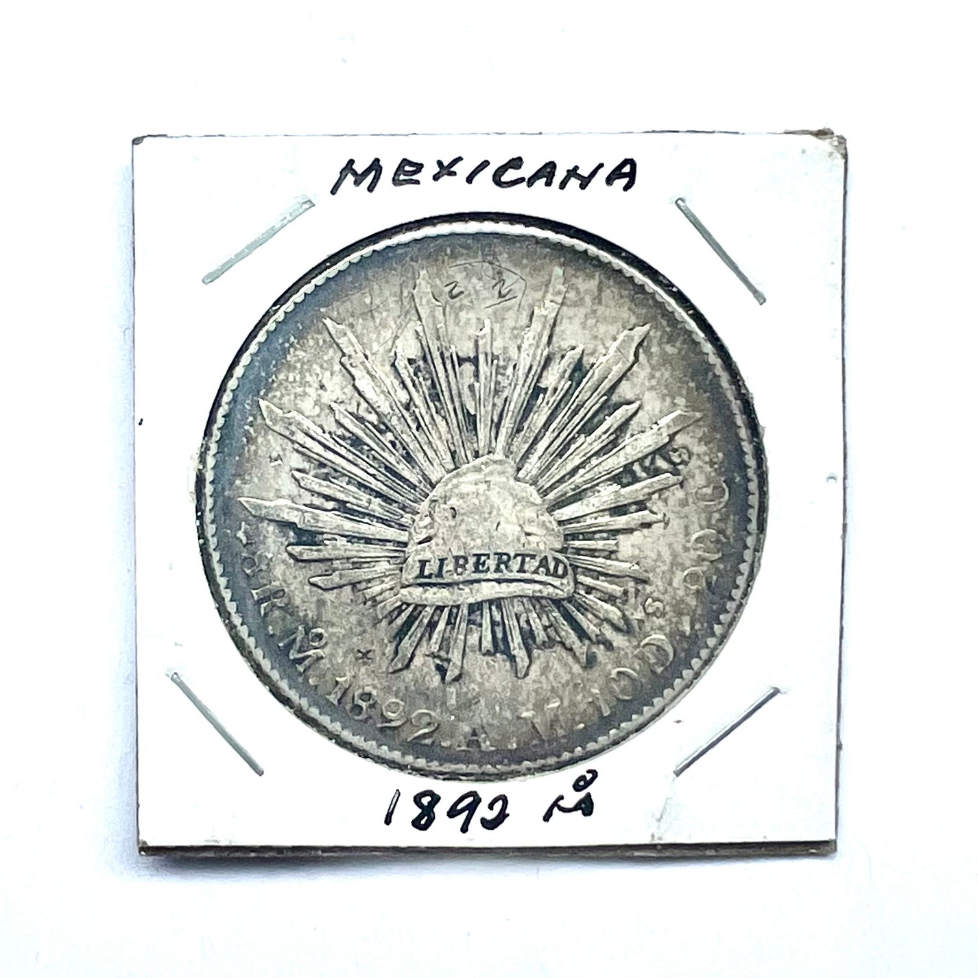 Antique Chinese Chopmarked Mexican Republic Libertad Cap and Rays Silver 8 Reales coin, Mexico ...