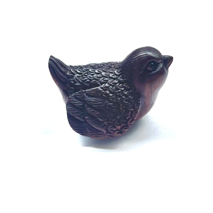 Antique Meiji Period Japanese boxwood bird figural netsuke, signed ...