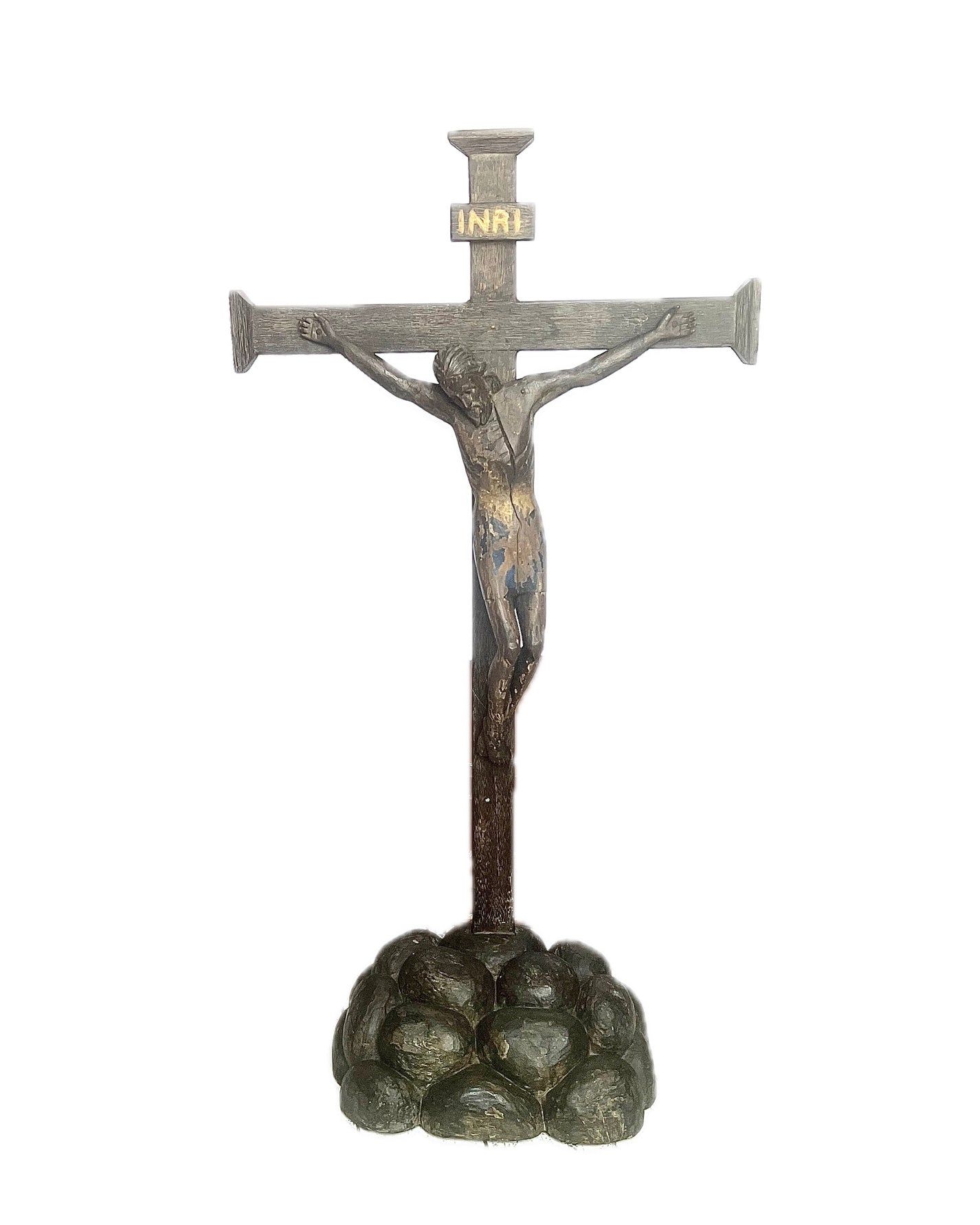 Large Antique Corpus Christi Timber Statue of Jesus on the Crucifix ...