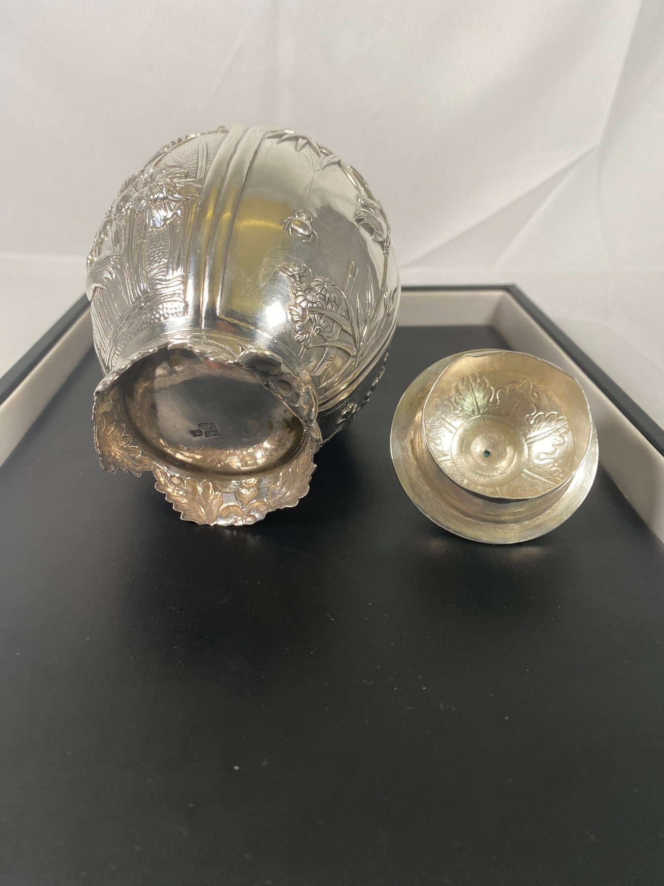 Antique Chinese export silver ginger jar, late 19th to early 20th ...