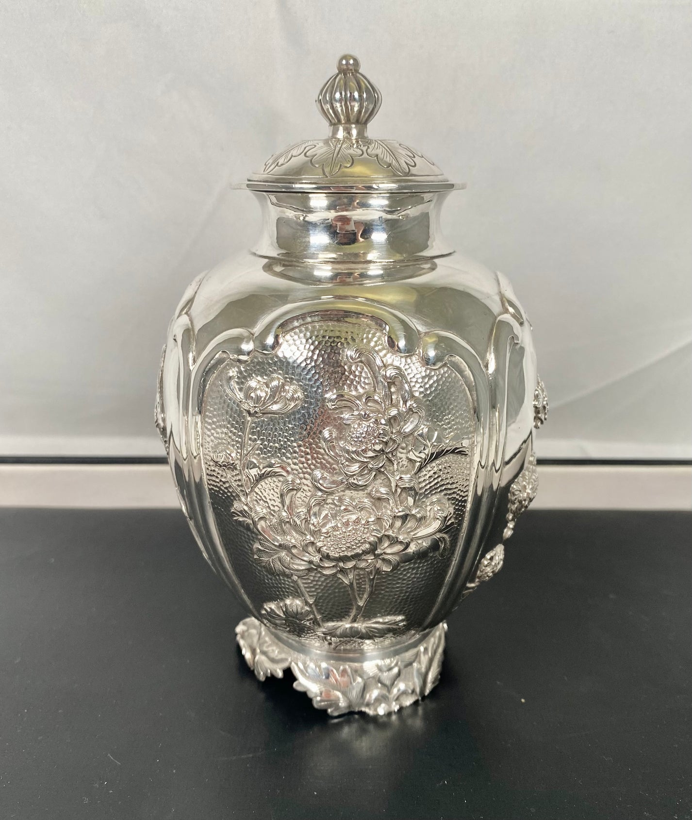 Antique Chinese export silver ginger jar, late 19th to early 20th ...