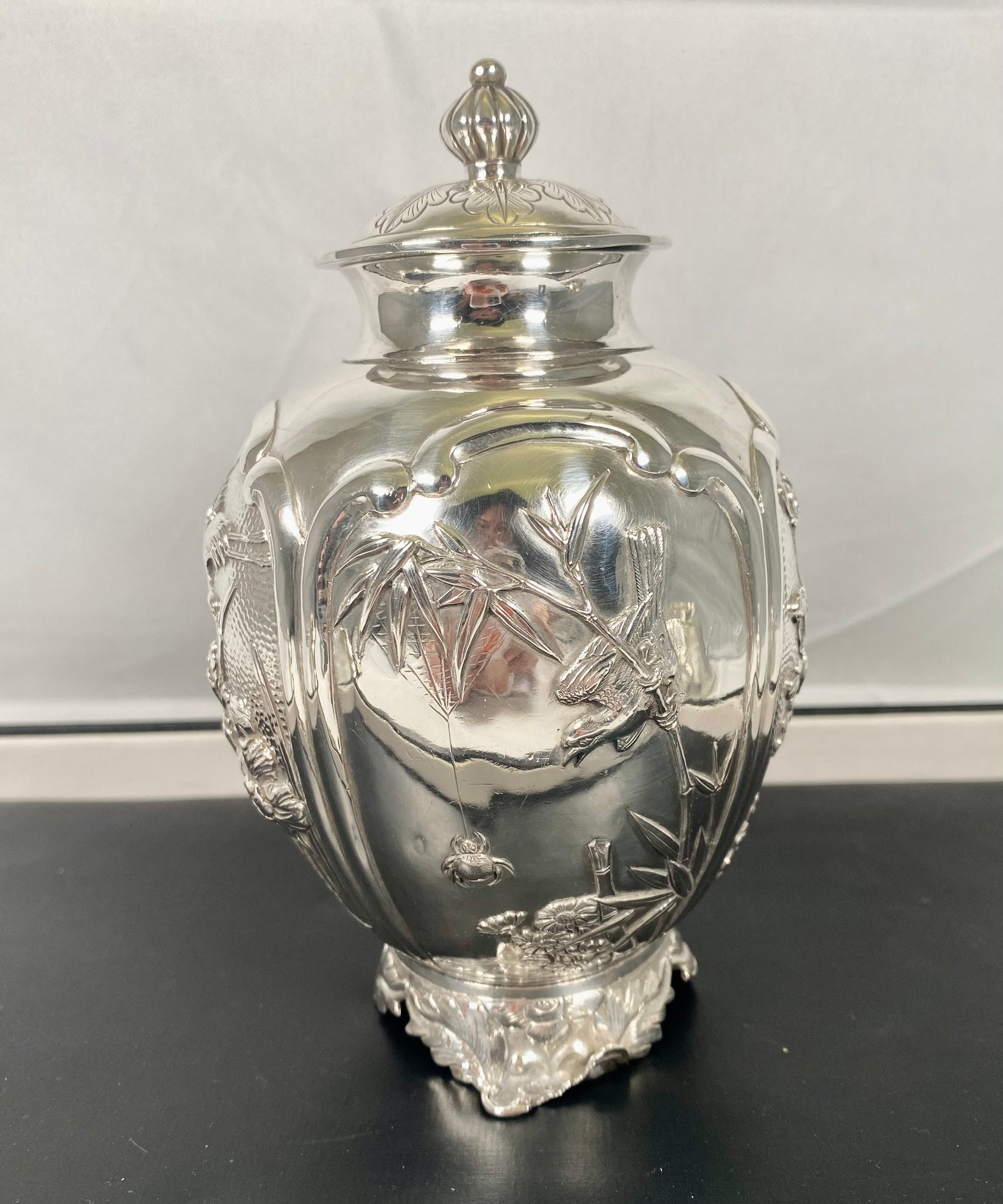 Antique Chinese export silver ginger jar, late 19th to early 20th ...