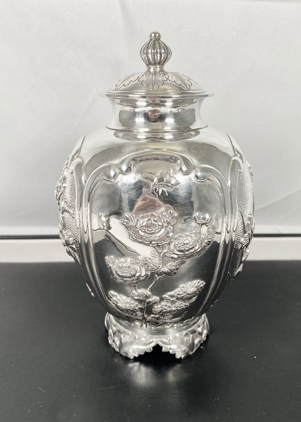 Antique Chinese export silver ginger jar, late 19th to early 20th ...