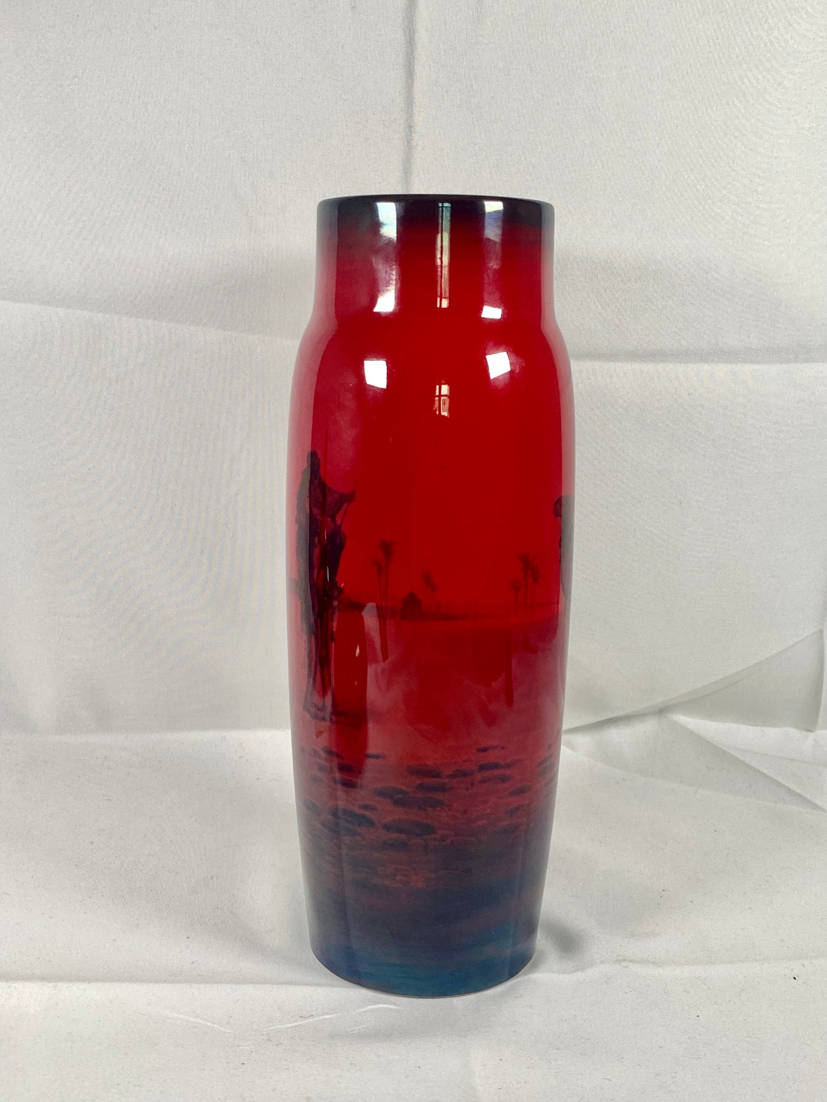 1910-20s Rare Early Royal Doulton Flambe ware Cylinder Vase, Egyptian ...