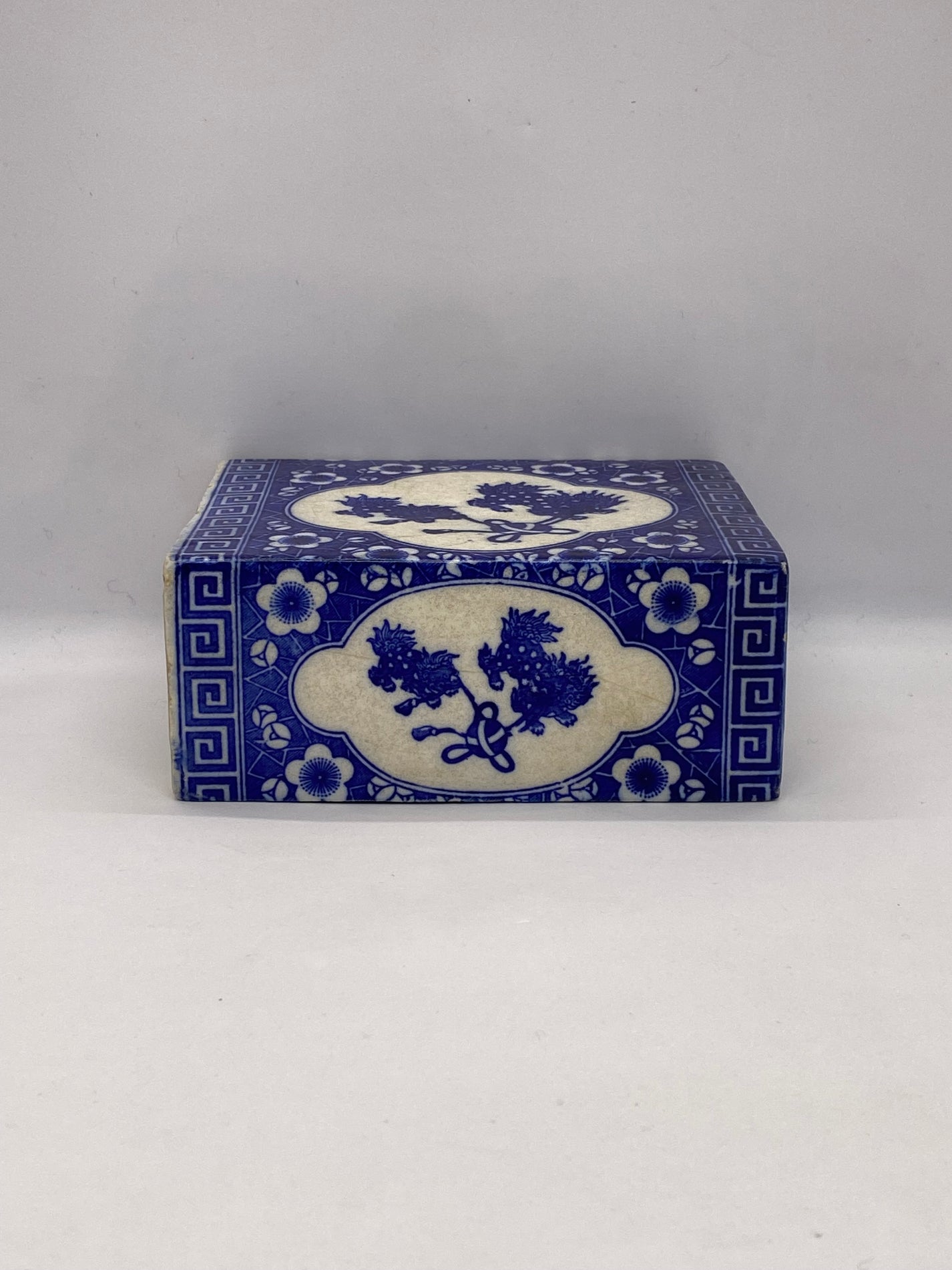 19th century Porcelain Opium Pillow with Foo Dogs | Cache Antiques ...