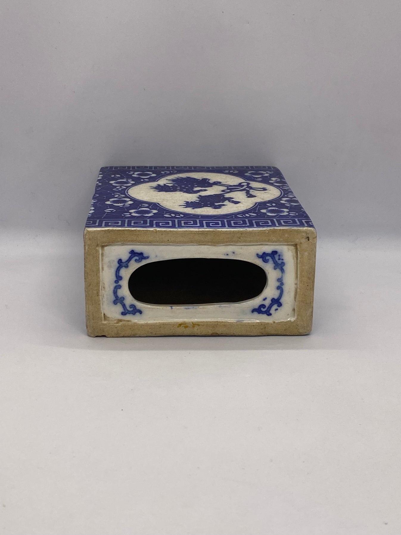 19th century Porcelain Opium Pillow with Foo Dogs | Cache Antiques ...