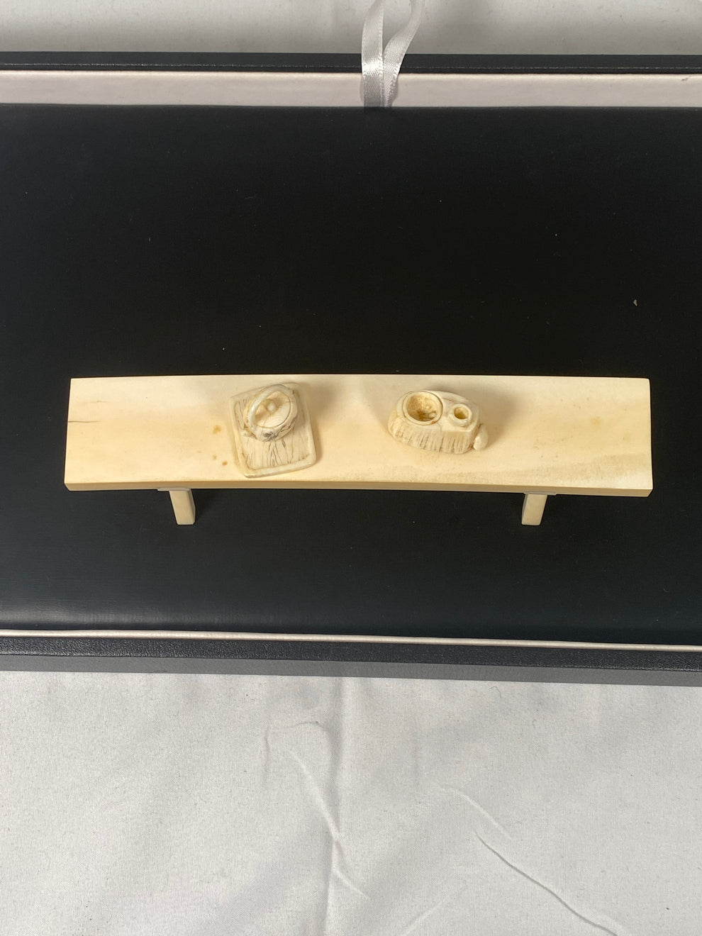 Antique Meiji period Japanese ivory okimono, Tea-making Scene | Cache ...