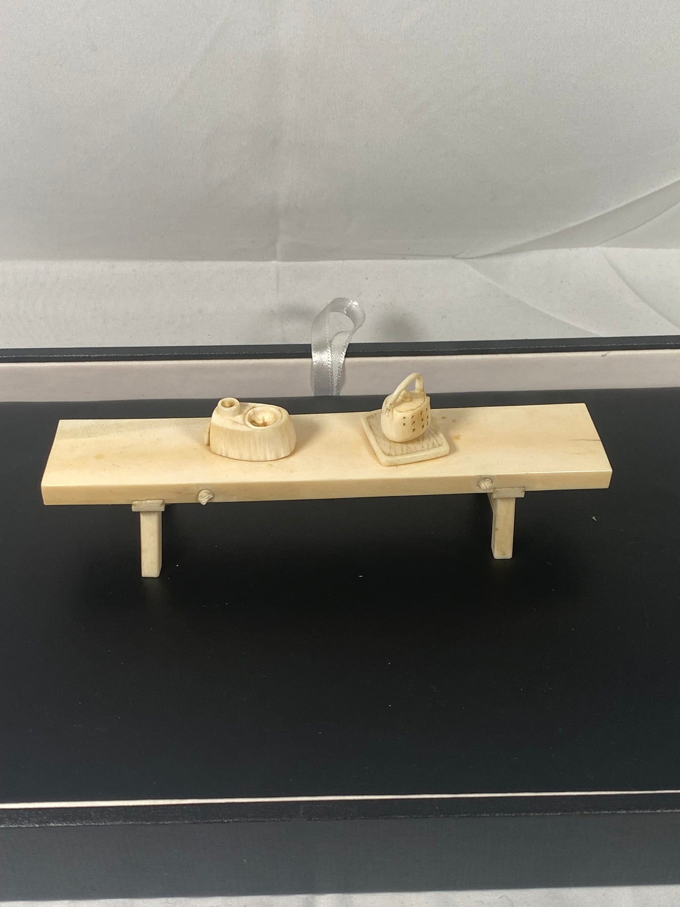 Antique Meiji period Japanese ivory okimono, Tea-making Scene | Cache ...